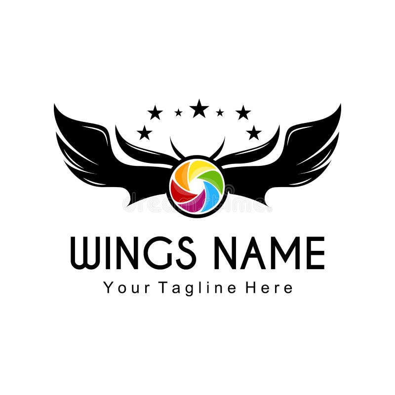 Wings Logo Design, Shield Wings Vector, Bird Feather Illustration Stock ...