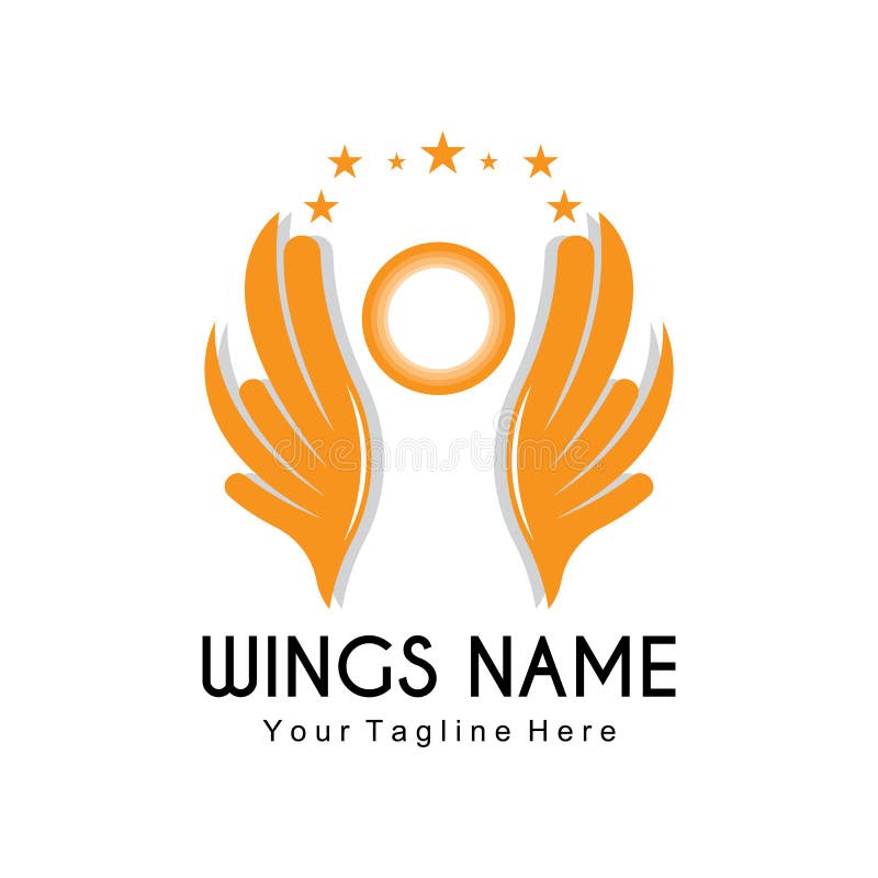 Wings Logo Design, Shield Wings Vector, Bird Feather Illustration Stock ...