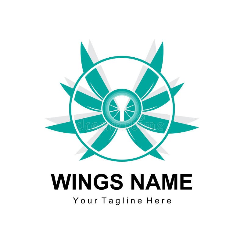 Wings Logo Design, Shield Wings Vector, Bird Feather Illustration Stock ...