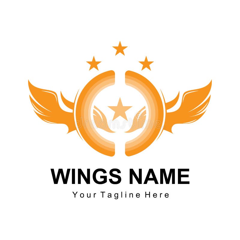 Wings Logo Design, Shield Wings Vector, Bird Feather Illustration Stock ...
