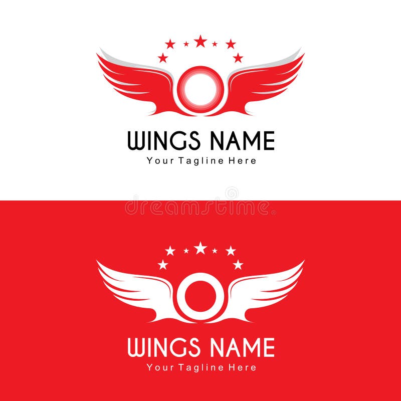 Wings Logo Design, Shield Wings Vector, Bird Feather Illustration Stock ...