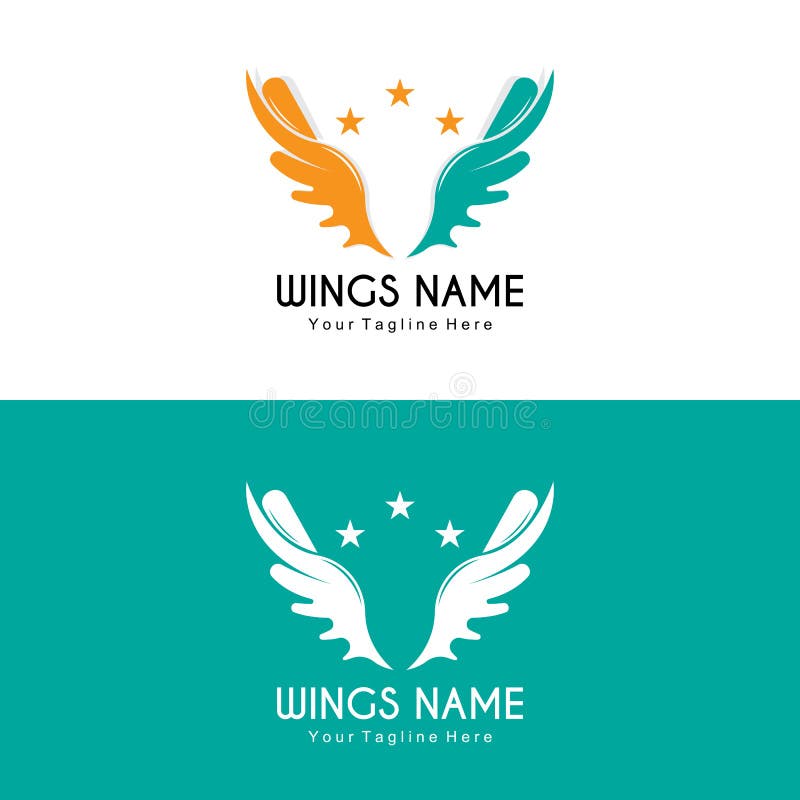 Wings Logo Design, Shield Wings Vector, Bird Feather Illustration Stock ...