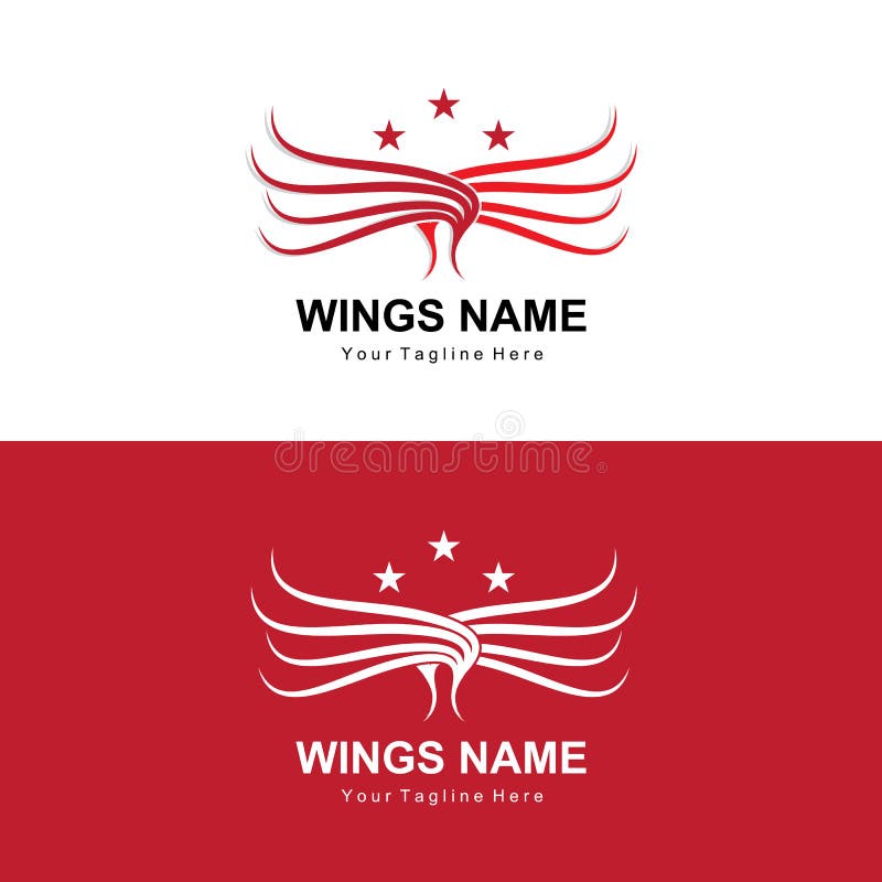 Wings Logo Design, Shield Wings Vector, Bird Feather Illustration Stock ...