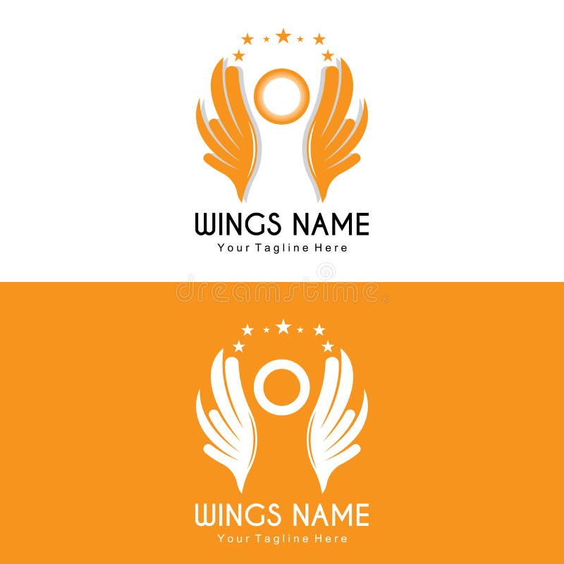 Wings Logo Design, Shield Wings Vector, Bird Feather Illustration Stock ...