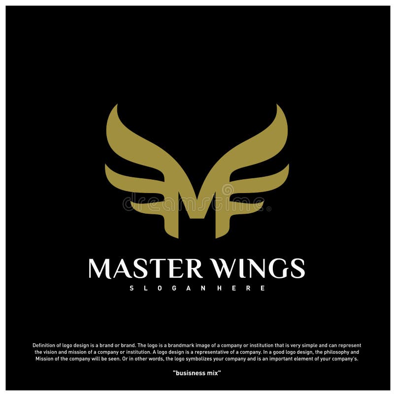 Wings M Letter Logo. Initial M Wings Logo Template Stock Vector ...