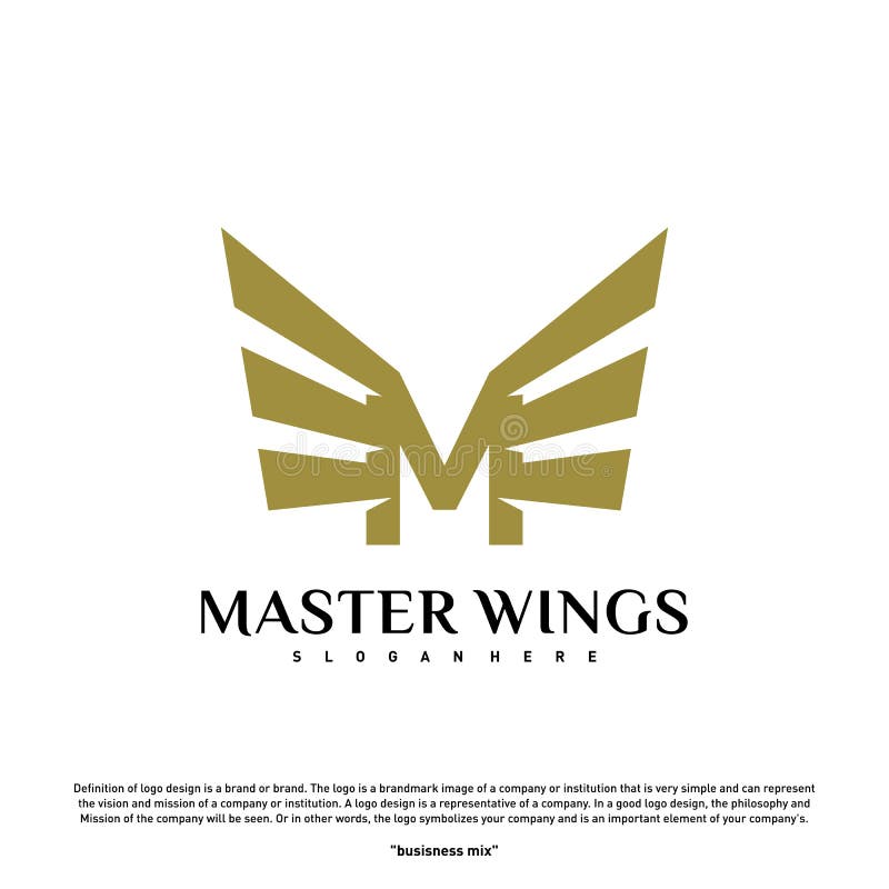 Wings M Letter Logo. Initial M Wings Logo Template Stock Vector ...