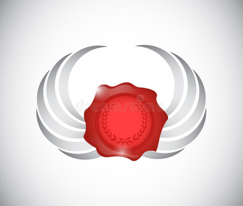 Wings and Seal Illustration Design Stock Illustration - Illustration of ...