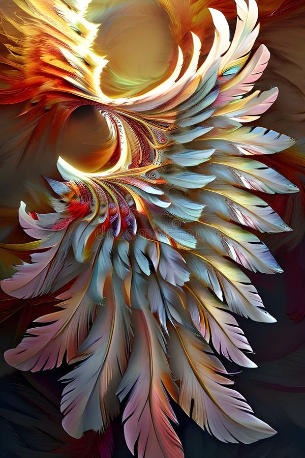 Wings of Serenity: Isolated Angelic Feathers Stock Illustration ...