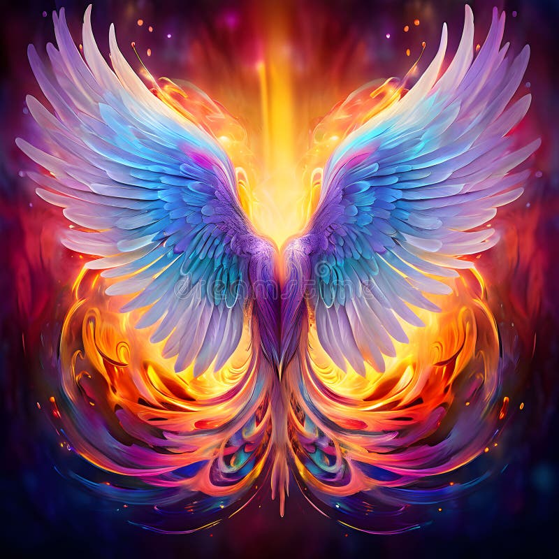 Wings of Serenity: Isolated Angelic Feathers Stock Illustration ...