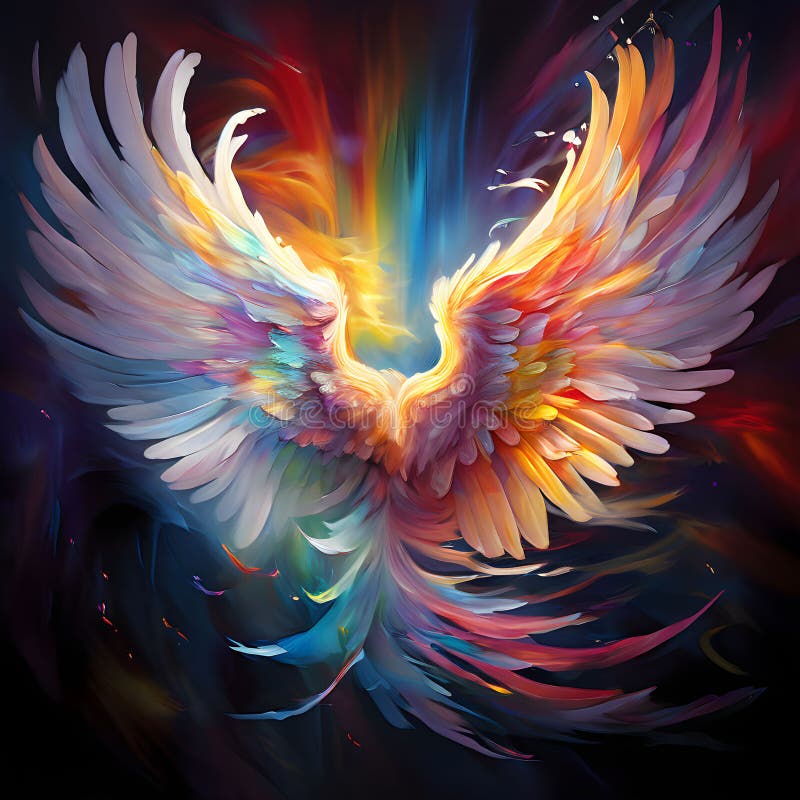 Wings of Serenity: Isolated Angelic Feathers Stock Illustration ...