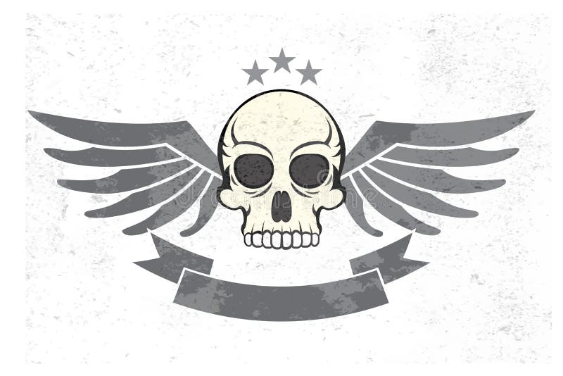 Wings skull logo stock vector. Illustration of sticker - 82537462