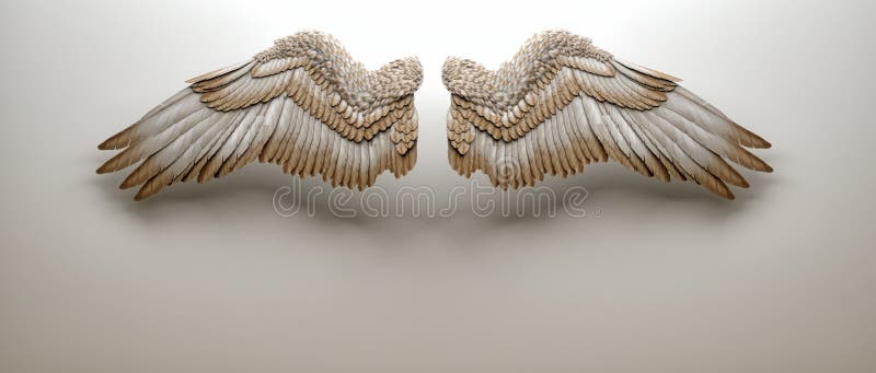 Pair Of Spread Out Angel Wings . Tattoo Design Stock Vector ...