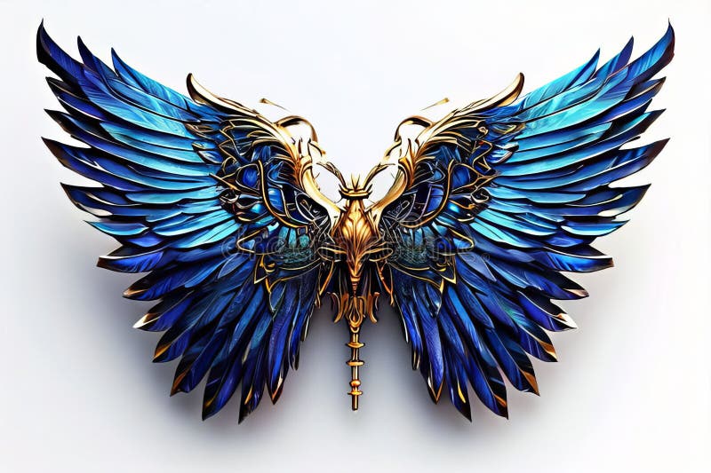 The Wings Spread Wide in Powerful Display Stock Illustration ...