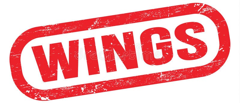 WINGS, Text on Red Rectangle Stamp Sign Stock Illustration ...