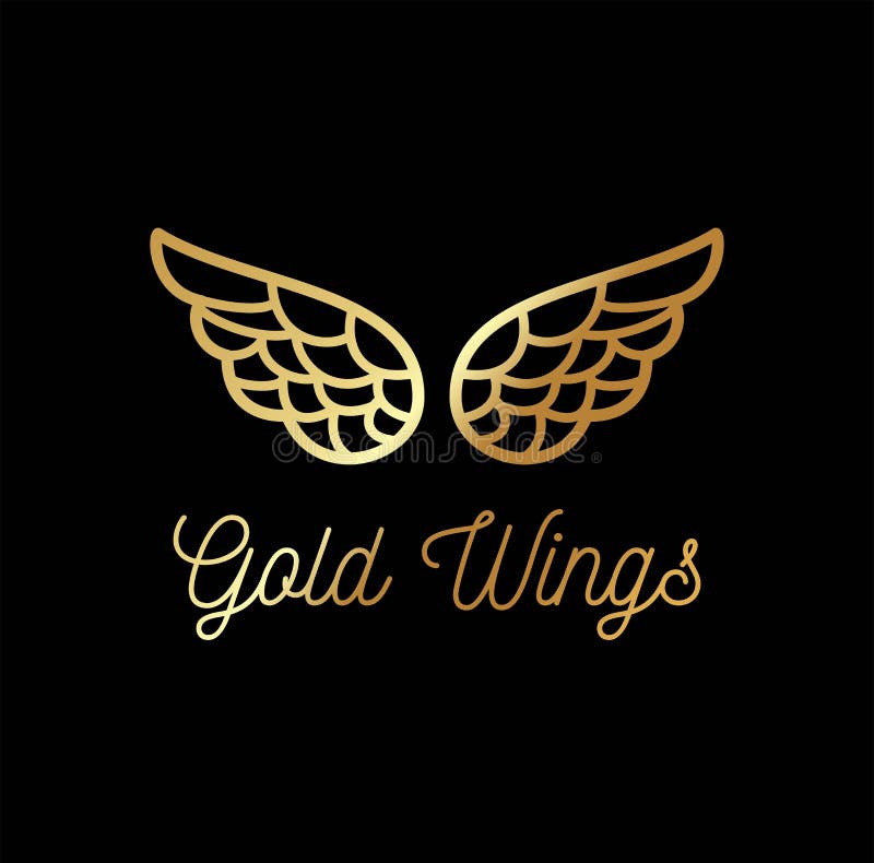 Wings gold icon vector stock illustration. Illustration of logo - 125527671