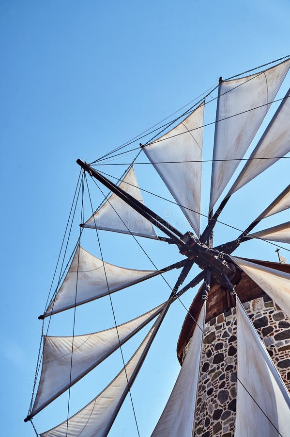 Wings of a Traditional Windmill Stock Photo - Image of europe, greece ...