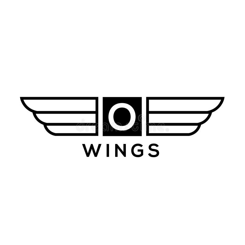 Wings Vector Logo . Wings Emblem Letter O Stock Vector - Illustration ...