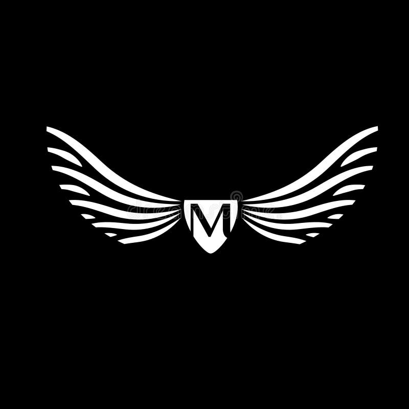 Wings Vector Logo . Wings Emblem Letter M Stock Vector - Illustration ...