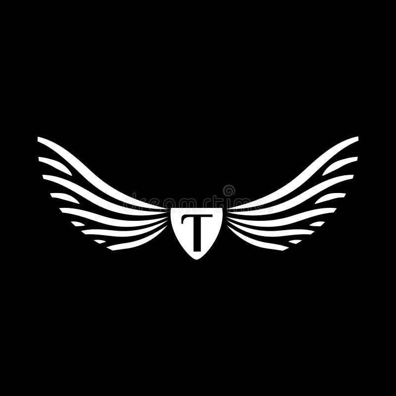 Wings Vector Logo. Wings Monogram. Letter T Emblem Stock Vector ...