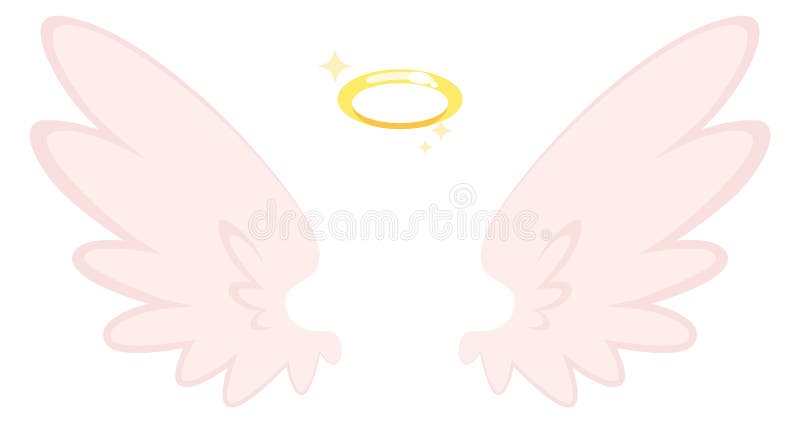 The Wings of a White Angel are Drawn in Pink Stock Vector ...