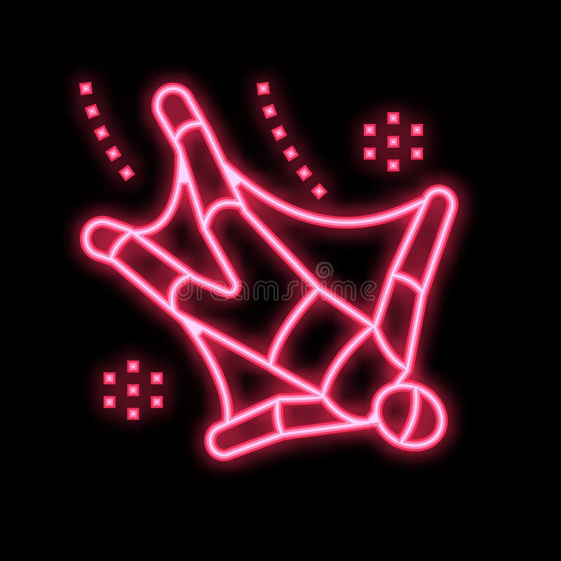 Wingsuit Fly Extremal Man Neon Glow Icon Illustration Stock Vector ...