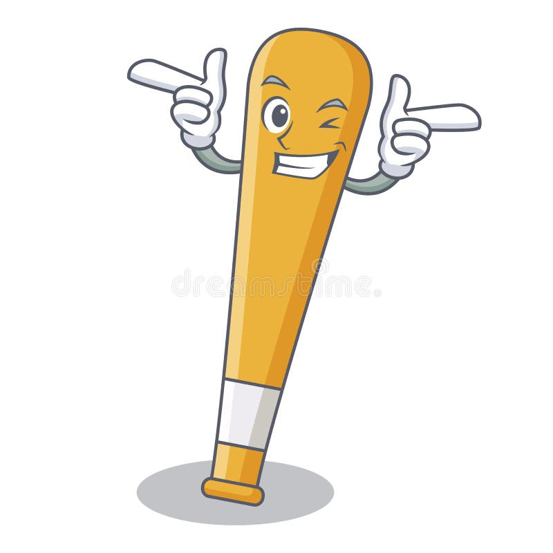 Wink Baseball Bat Character Cartoon Stock Vector - Illustration of game ...