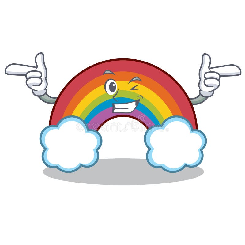 Wink Colorful Rainbow Character Cartoon Stock Vector - Illustration of ...