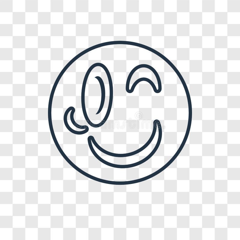 Wink Concept Vector Linear Icon Isolated on Transparent Background ...