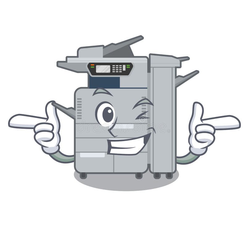 Wink Copier Machine Isolated in the Cartoon Stock Vector - Illustration ...