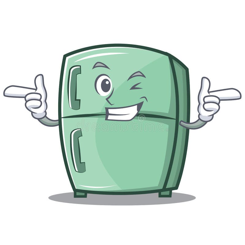 Wink Cute Refrigerator Character Cartoon Stock Vector - Illustration of ...
