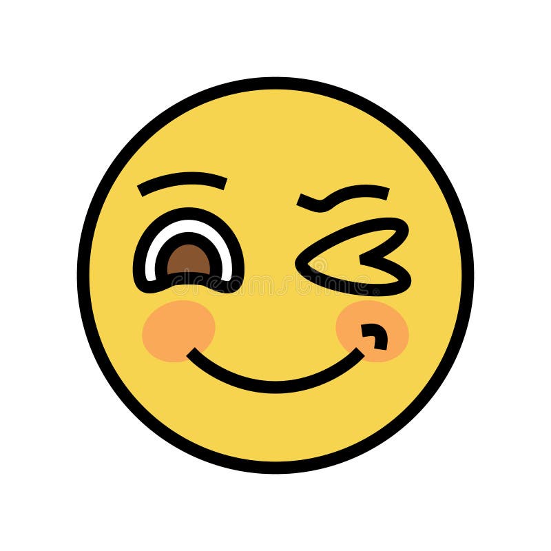 Wink Emoji Color Icon Vector Illustration Stock Vector Illustration
