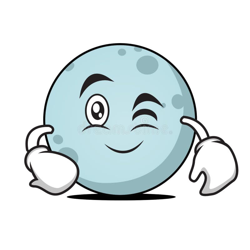 Wink Face Moon Cartoon Character Stock Vector - Illustration of clip ...