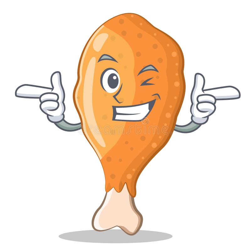 Wink Fried Chicken Character Cartoon Stock Vector - Illustration of ...