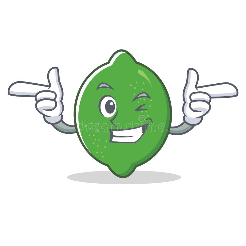 Lime Character Cartoon with Kissing Gesture Stock Vector - Illustration ...