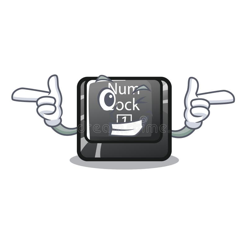 Wink Num Lock in the Cartoon Shape Stock Vector - Illustration of keys ...