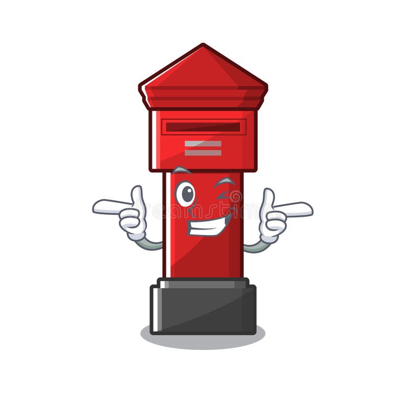 Wink Pillar Box Sticks the Character Wall Stock Vector - Illustration ...