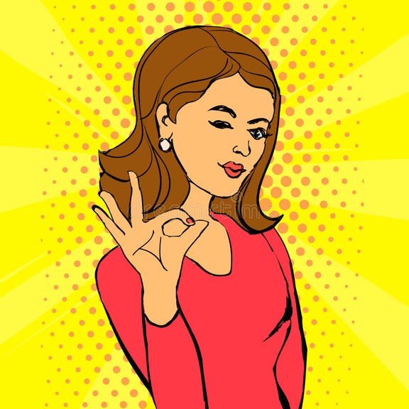 Pop Art Woman Wink Stock Illustrations 88 Pop Art Woman Wink Stock