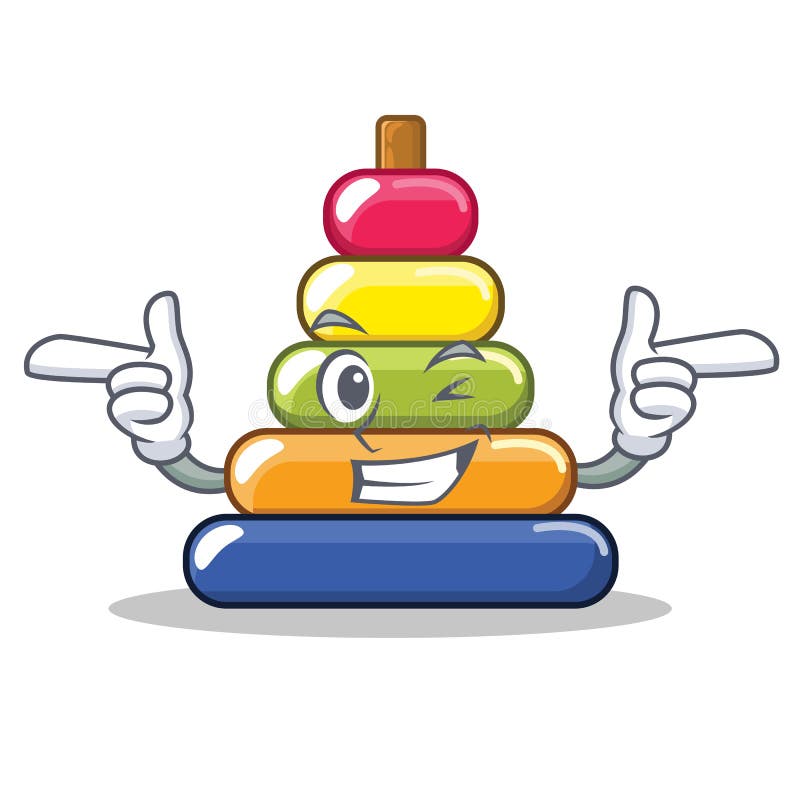 Wink Pyramid Ring Character Cartoon Stock Vector - Illustration of ...