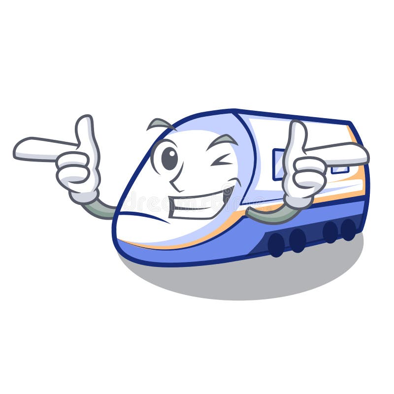 Wink Shinkansen Train Transportation in Shape Characters Stock Vector ...