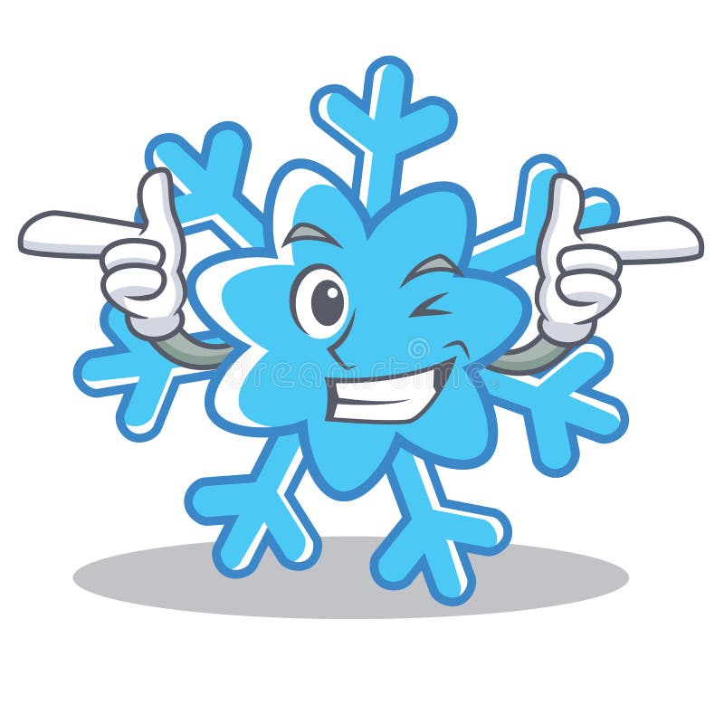 Wink Snowflake Character Cartoon Style Stock Vector - Illustration of ...