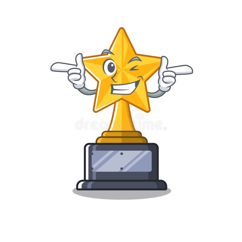Wink Star Trophy with the Character Shape Stock Vector - Illustration ...