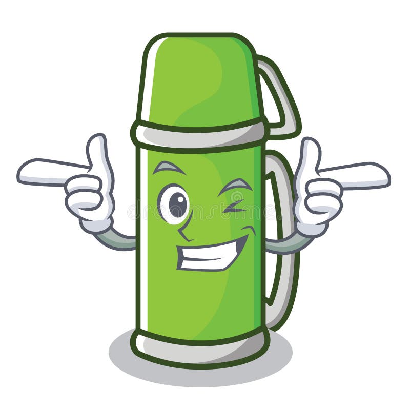 Wink Thermos Character Cartoon Style Stock Vector - Illustration of ...
