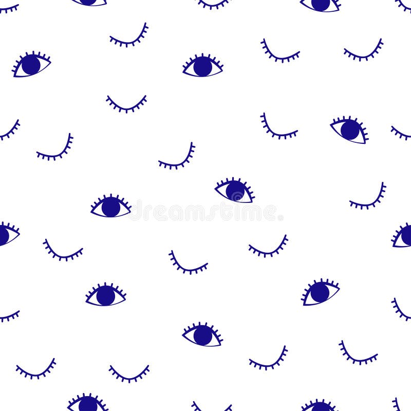 Winked Eyes Seamless Pattern. Stock Illustration - Illustration of ...