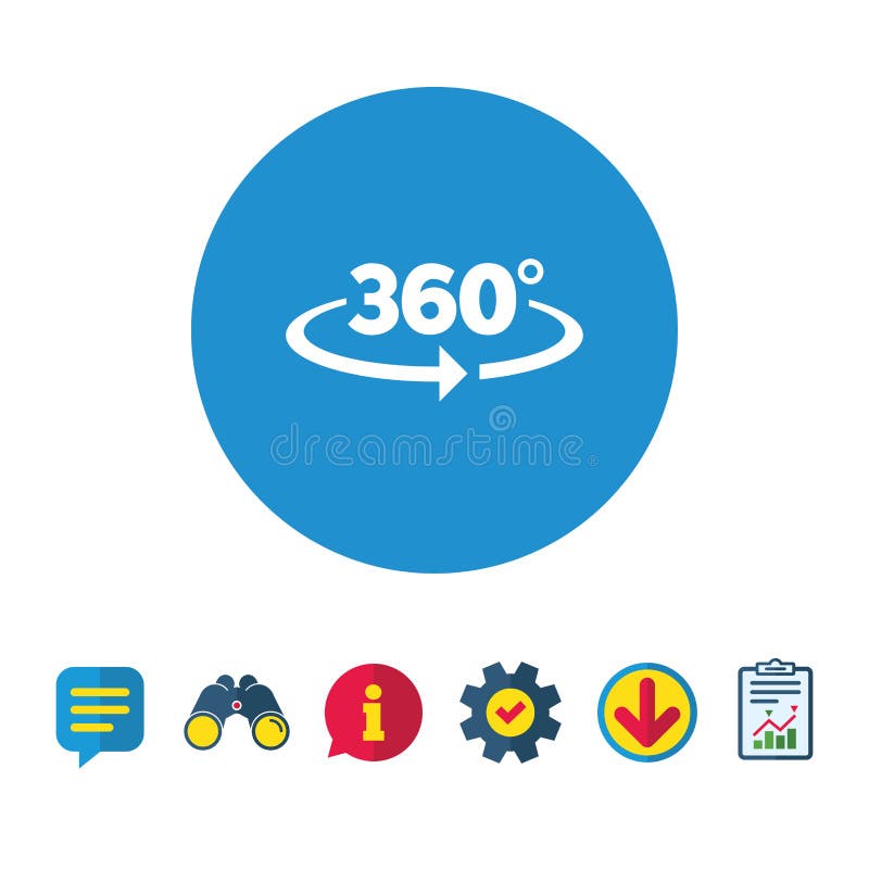 Winkel 360 Grad Zeichenikone Geometriemathesymbol Vektor Abbildung ...