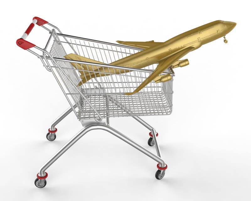 Winkelkar en vliegtuigen stock illustratie. Illustration of ...