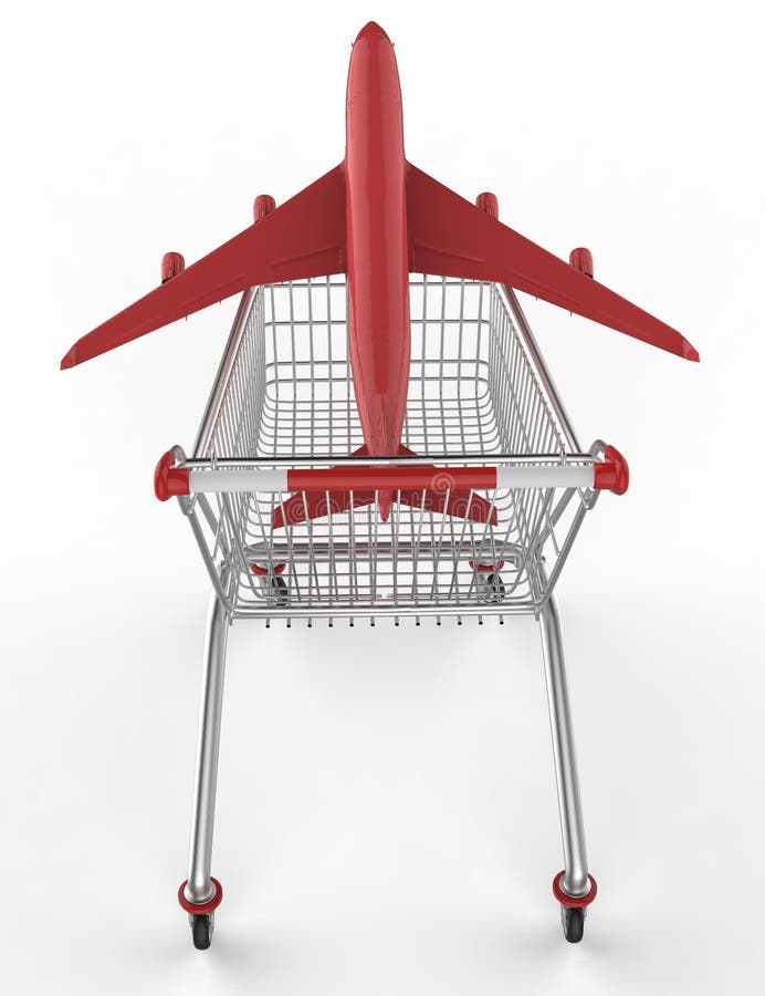 Winkelkar en vliegtuigen stock illustratie. Illustration of mand - 39788822