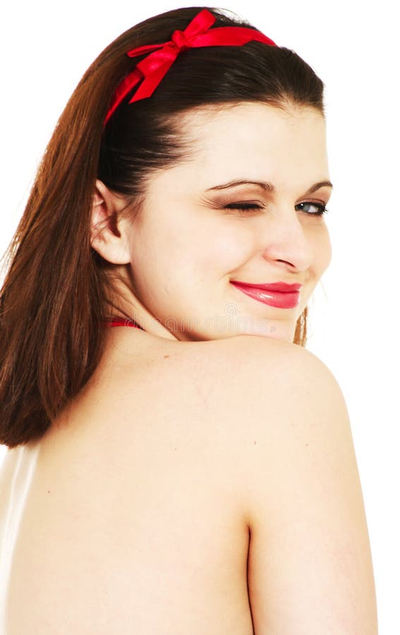 Winking stock image. Image of attractive, isolated, model - 10269565
