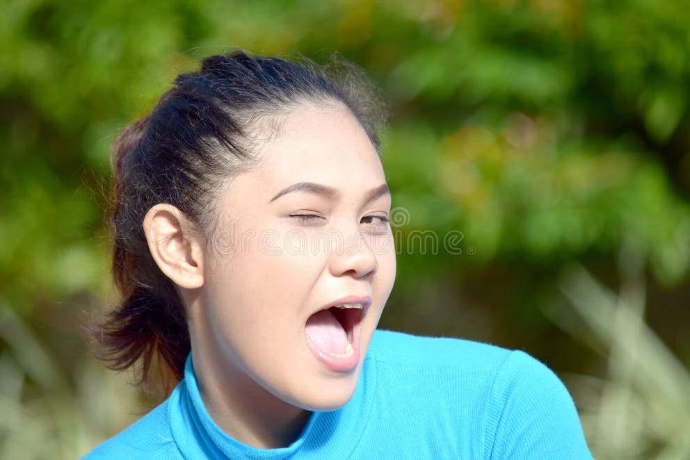 A Winking Asian Female stock photo. Image of female - 142525182