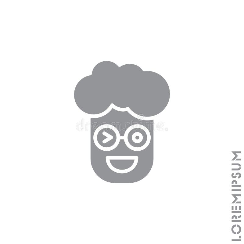 Winking Icon Girl Woman Smile Emoticons Isolated Gray On White