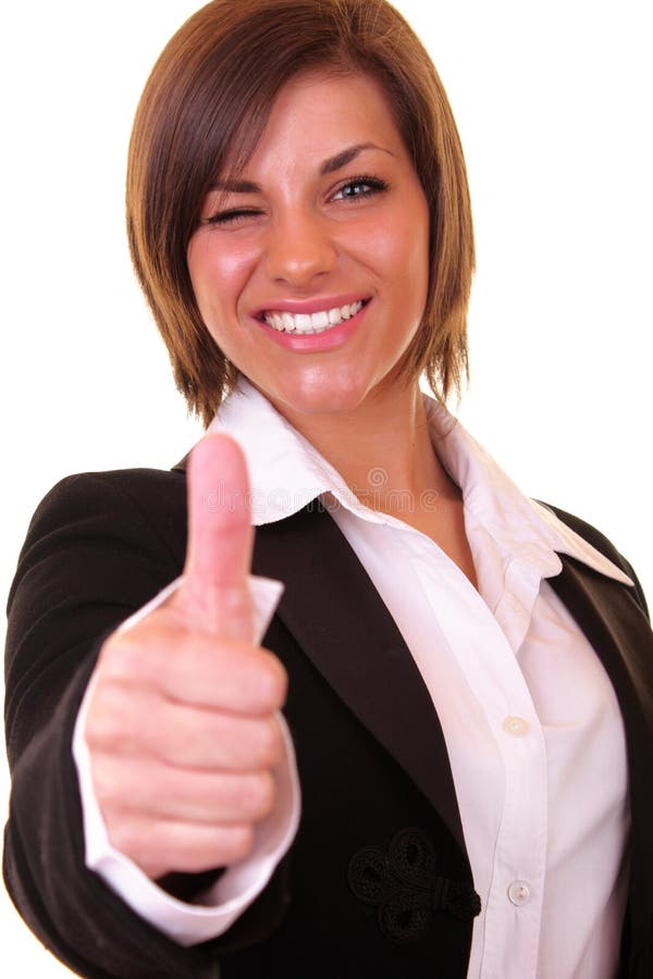 Winking businesswoman stock image. Image of adult, portrait - 14206025